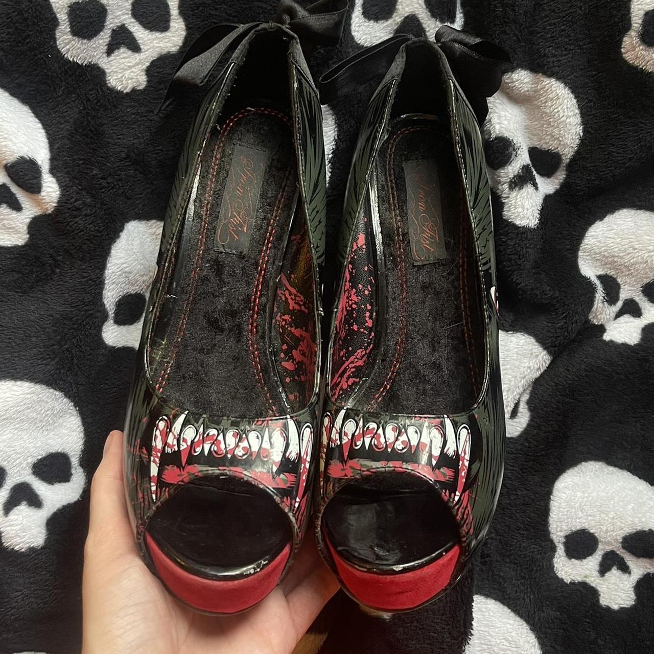 Black and red wolf/ vampire heels - perfect for... - Depop