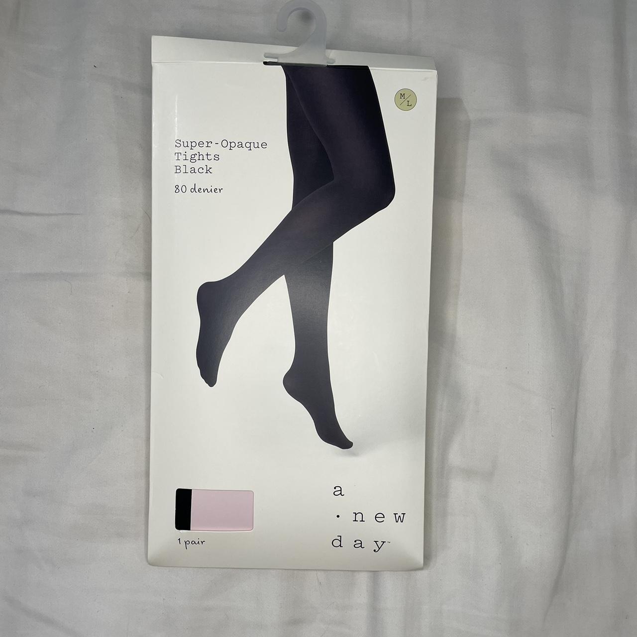 A New Day super opaque black tights M/L Never worn - Depop
