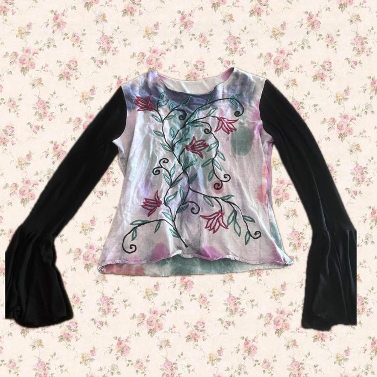 y2k fairy core long sleeves top no tag or size but... - Depop