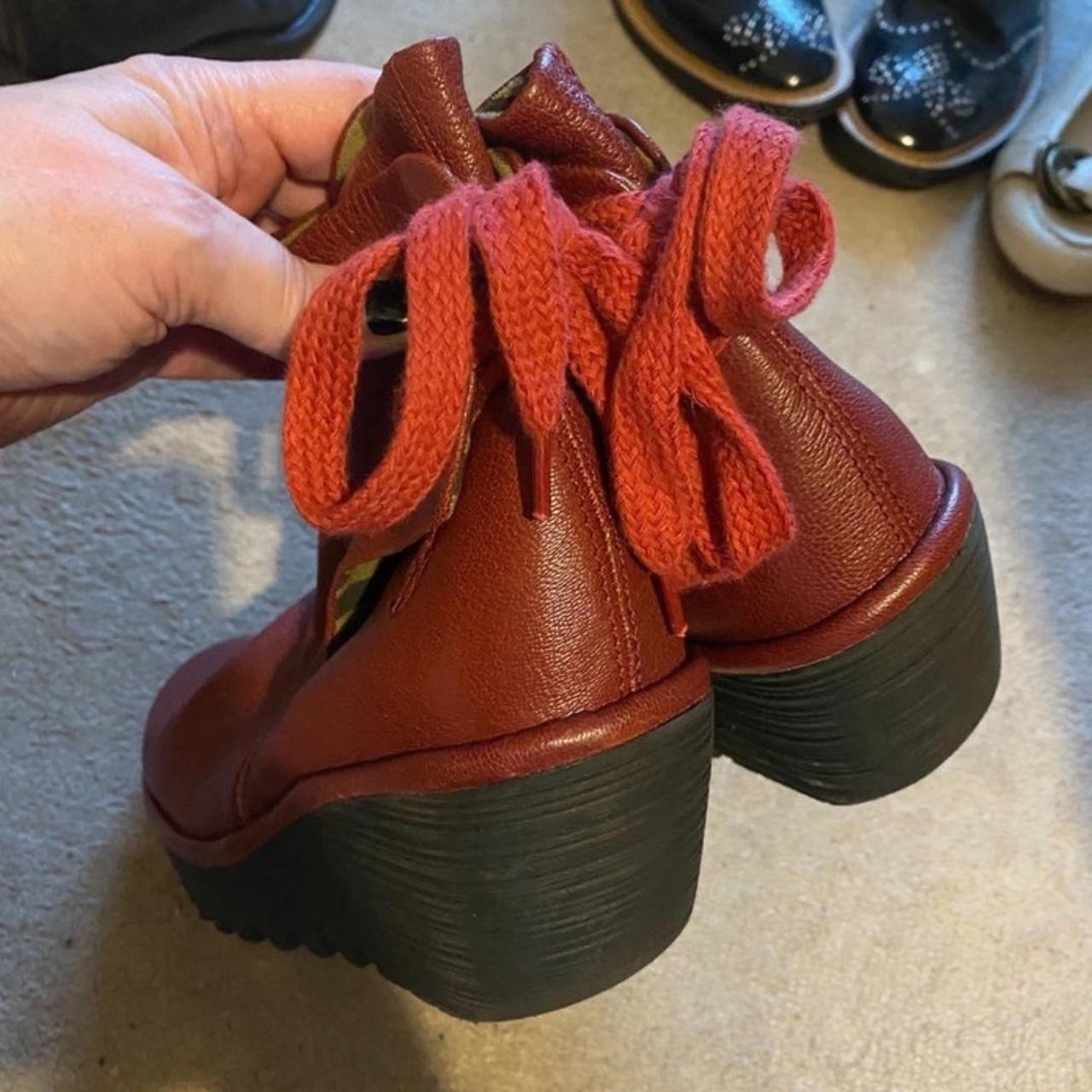 Fly London Red Wedge Boot NEW Size 8 Gorgeous... - Depop