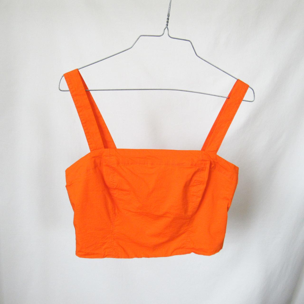 JASUN WU Orange Crop Top Size-L. Chic cropped top... - Depop