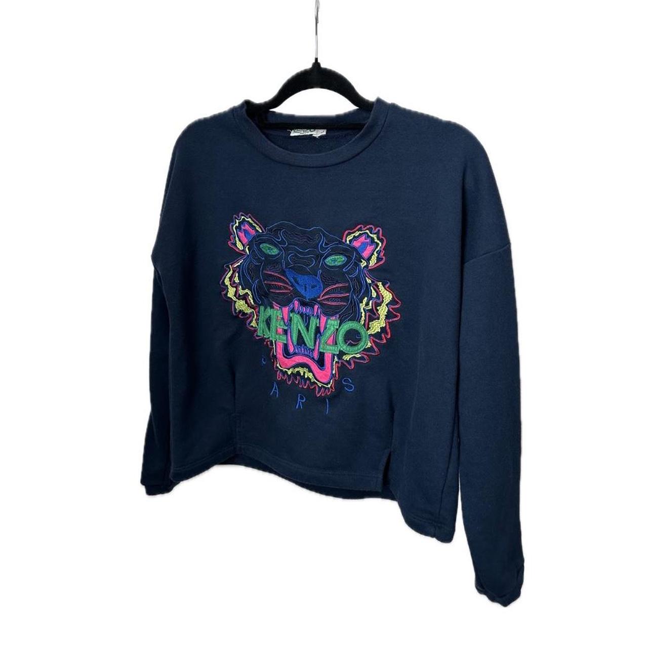 KENZO PARIS Embroidered Tiger Cotton Sweatshirt. Depop