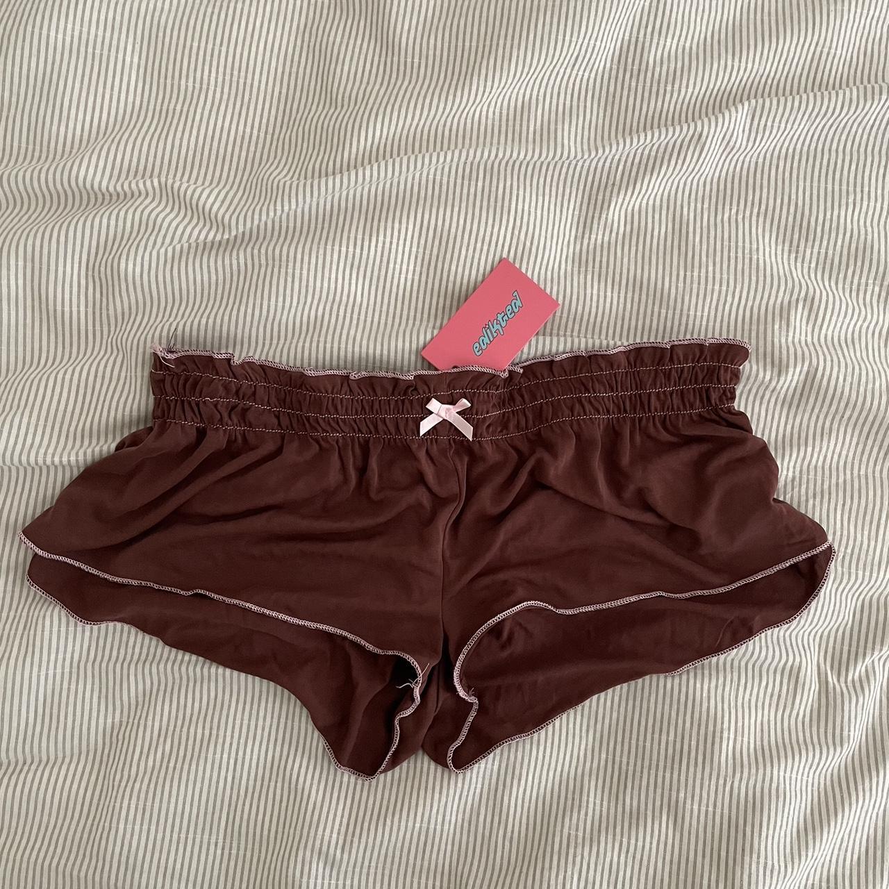 Edikted brown pj bottoms with pink stitching and... - Depop