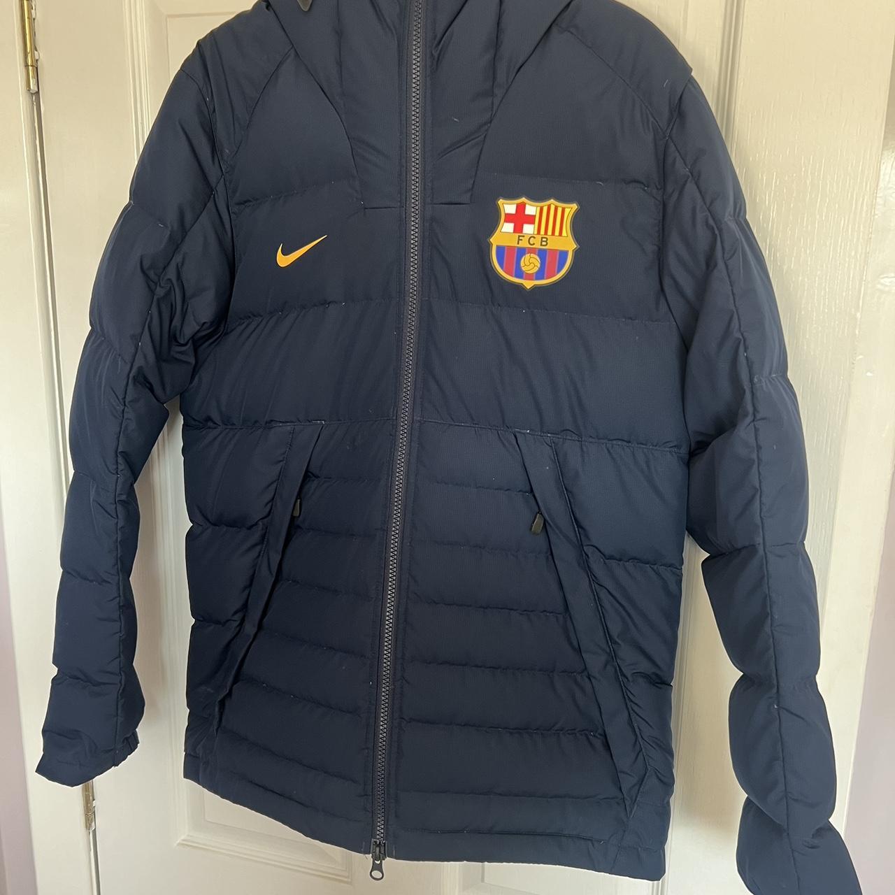 Navy Nike Barcelona puffer jacket In good condition... - Depop