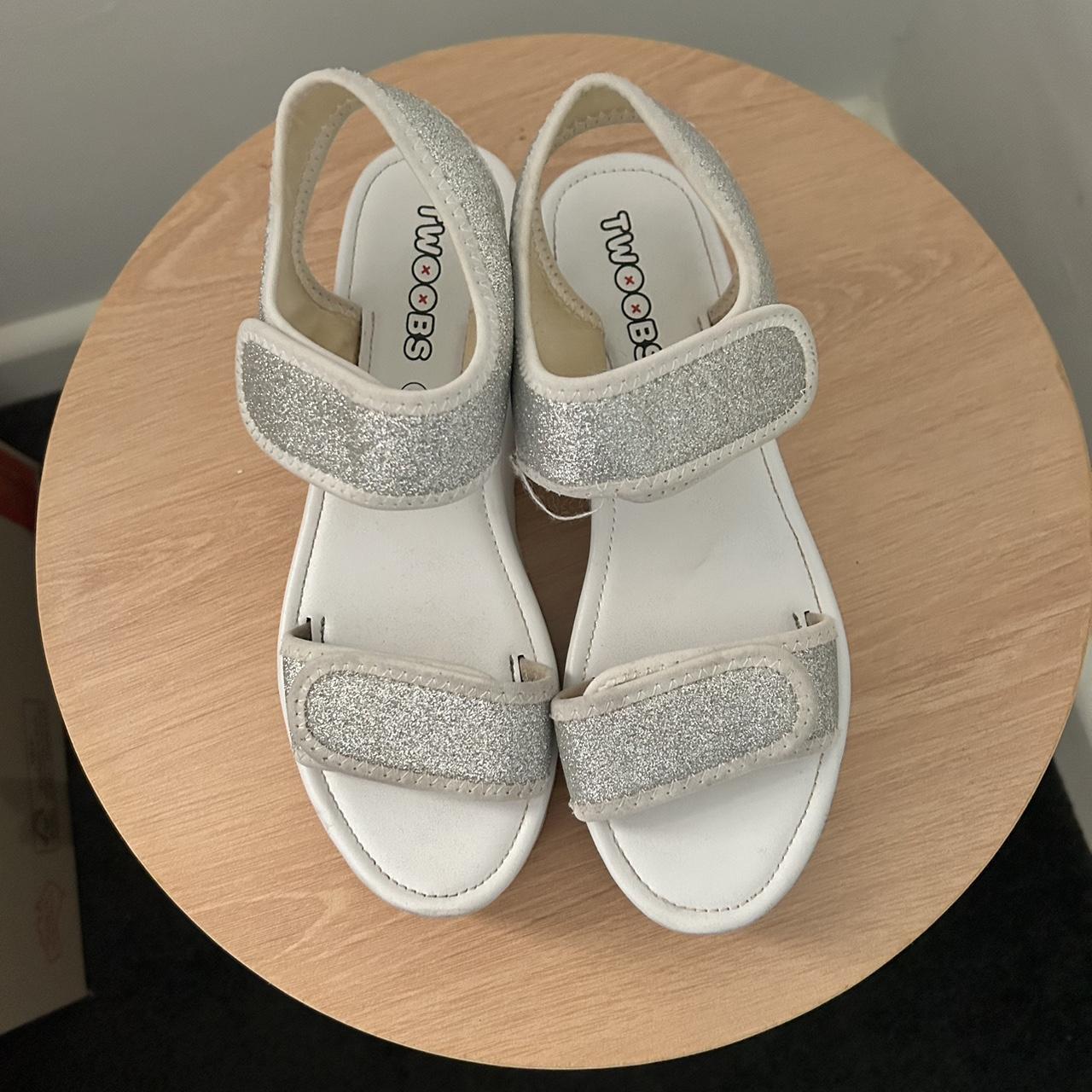 Sparkly silver platform twoobs. Size 39. Love... - Depop