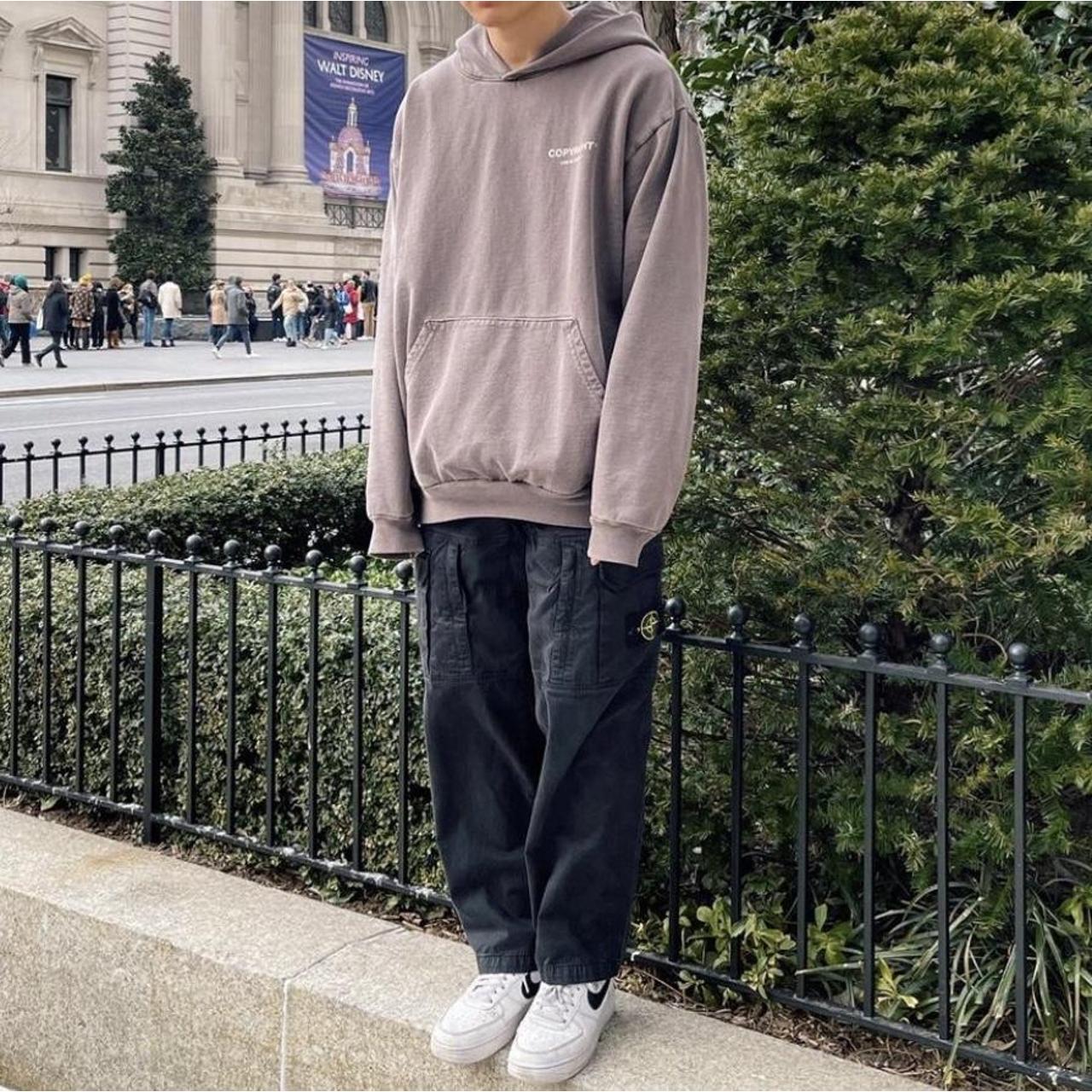 Stüssy Men's Brown and White Hoodie | Depop