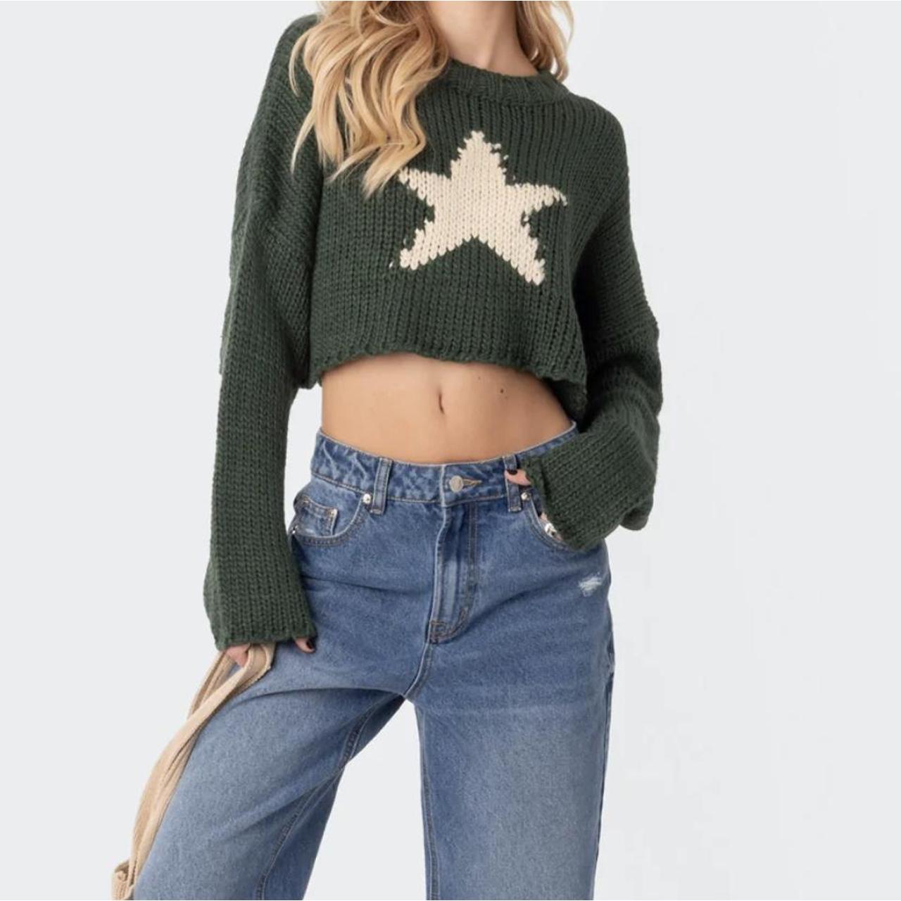 Edikted mega star cropped sweater size is Xs/S Never... - Depop