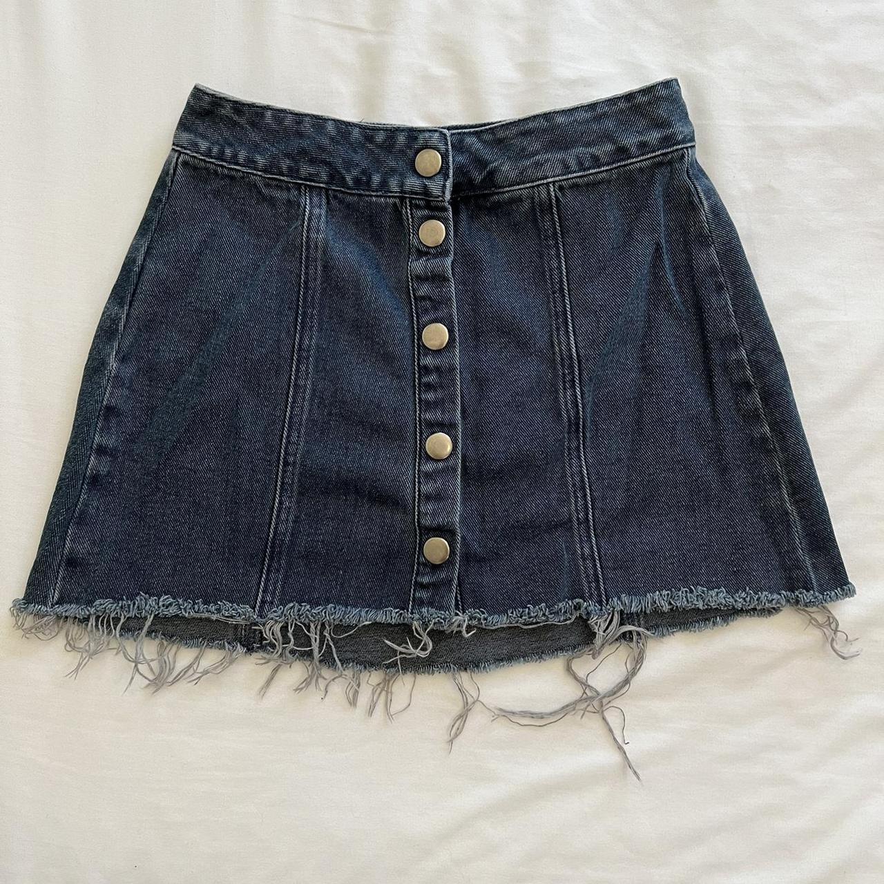 Denim button mini skirt. - Depop