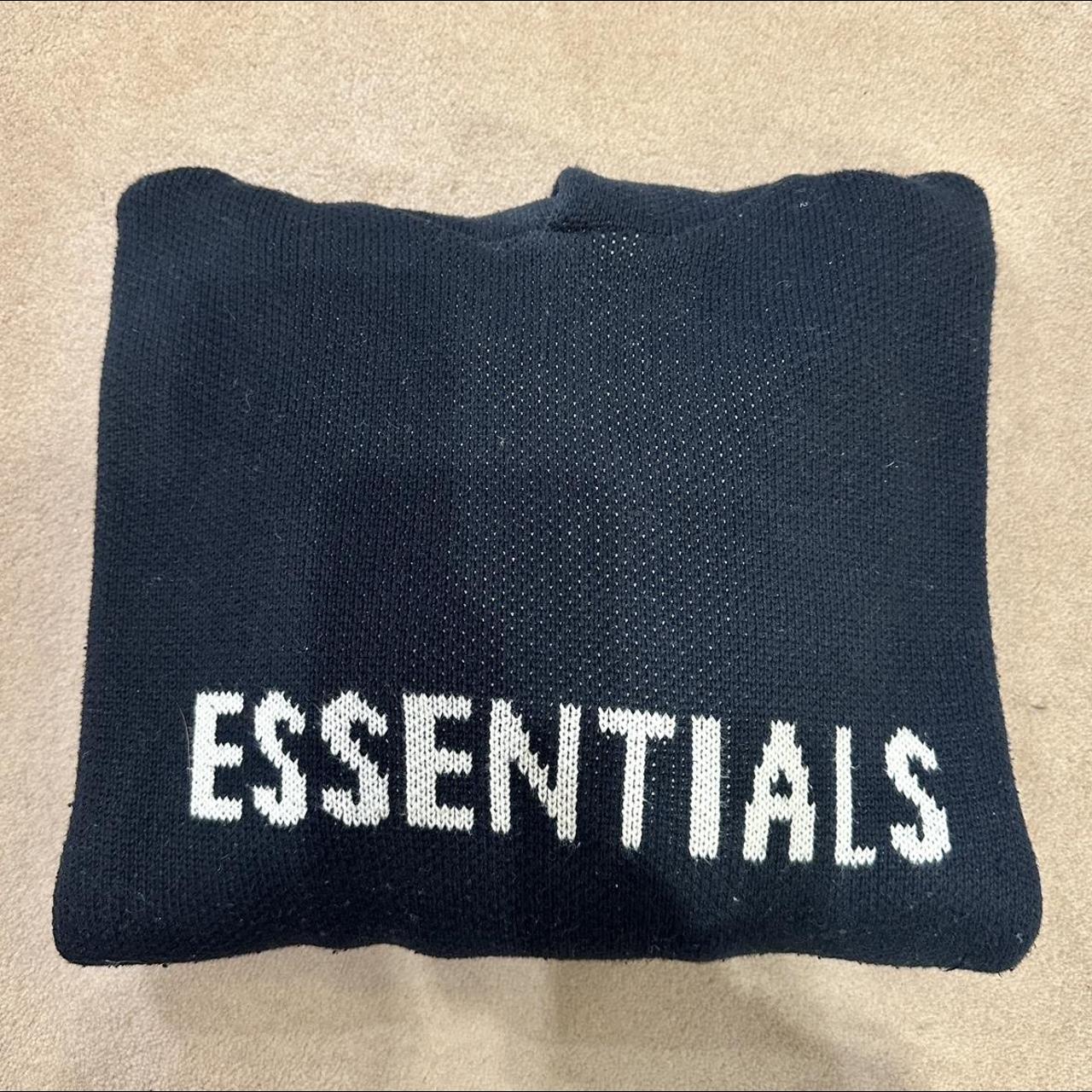 Fear Of God Essentials Knit Hoodie. Black. Size XS.... - Depop