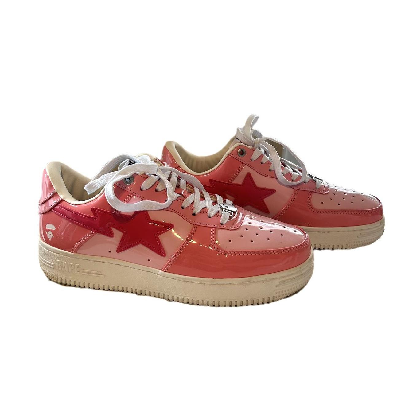 pink bapesta women’s 10 comes with crease protectors... - Depop