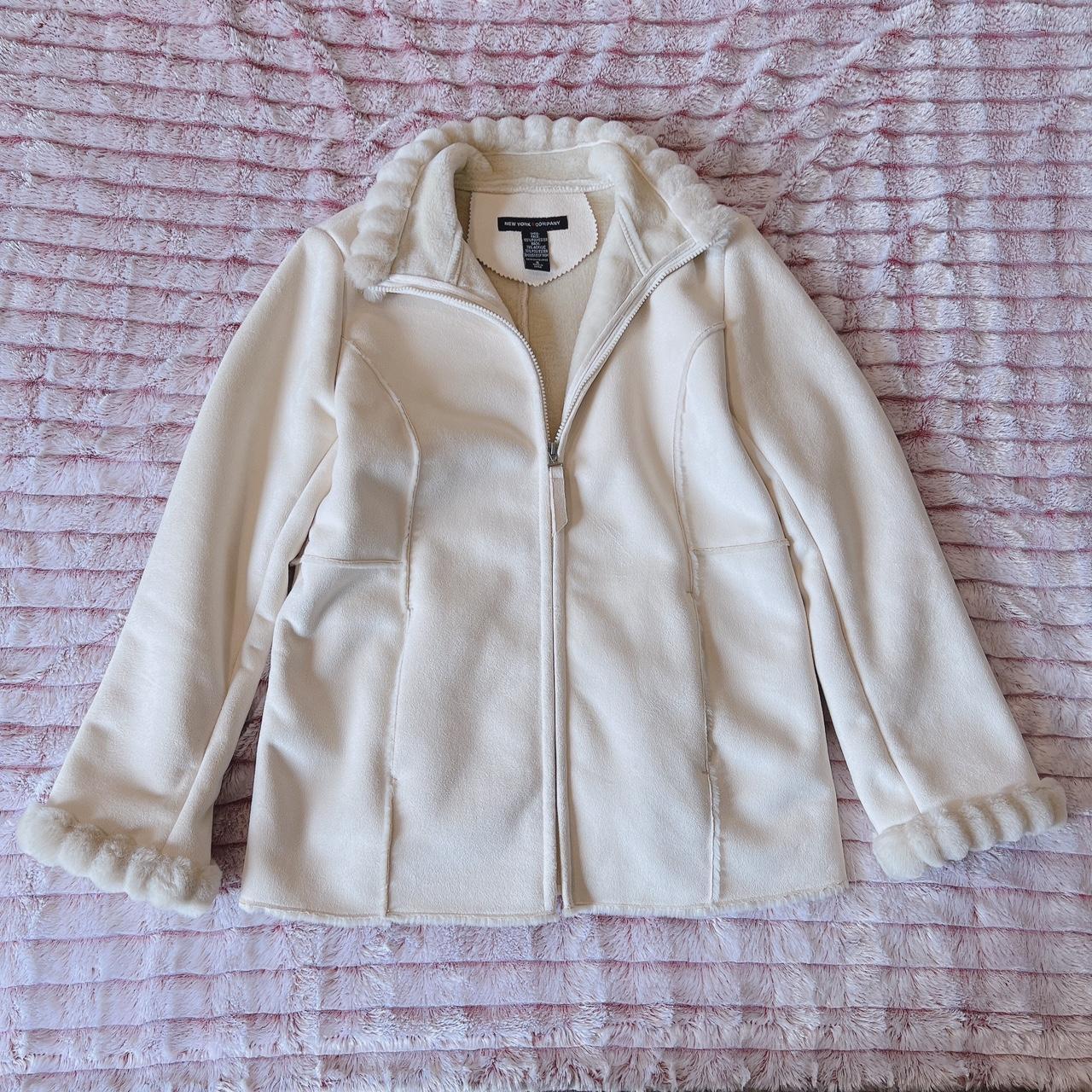 New York & Company Coquette Cream Color Coat... - Depop