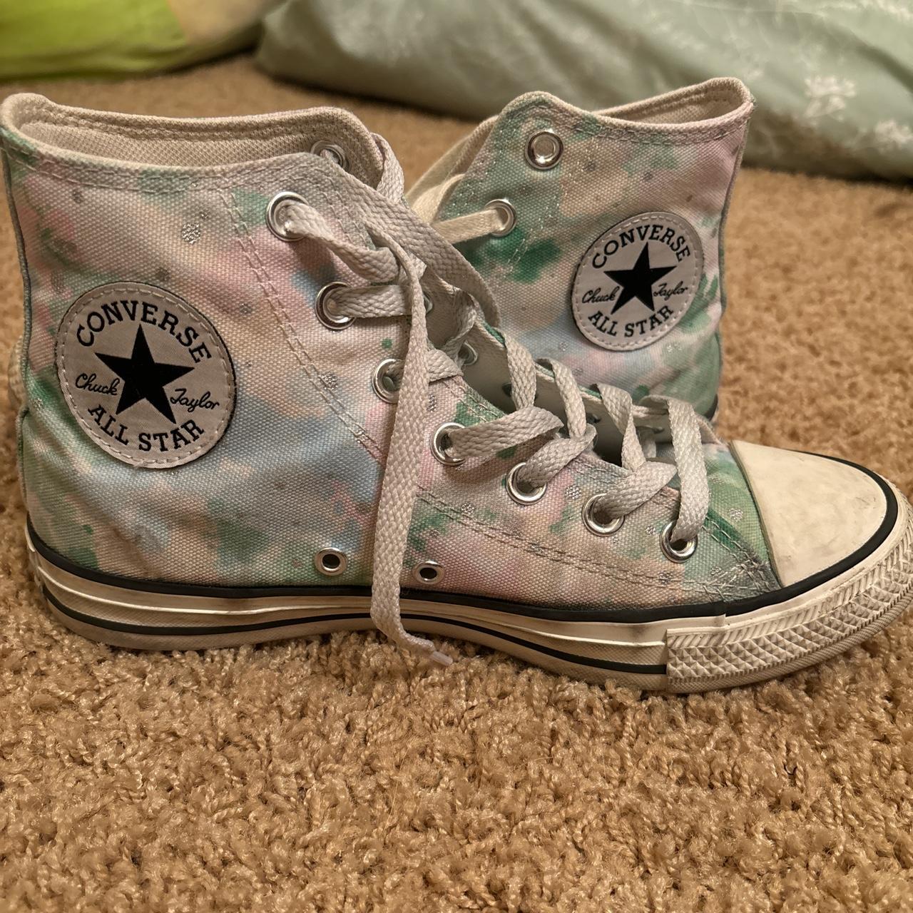 Tie Dye Converse Size 7 womens US Used: Scuffs will... | Depop