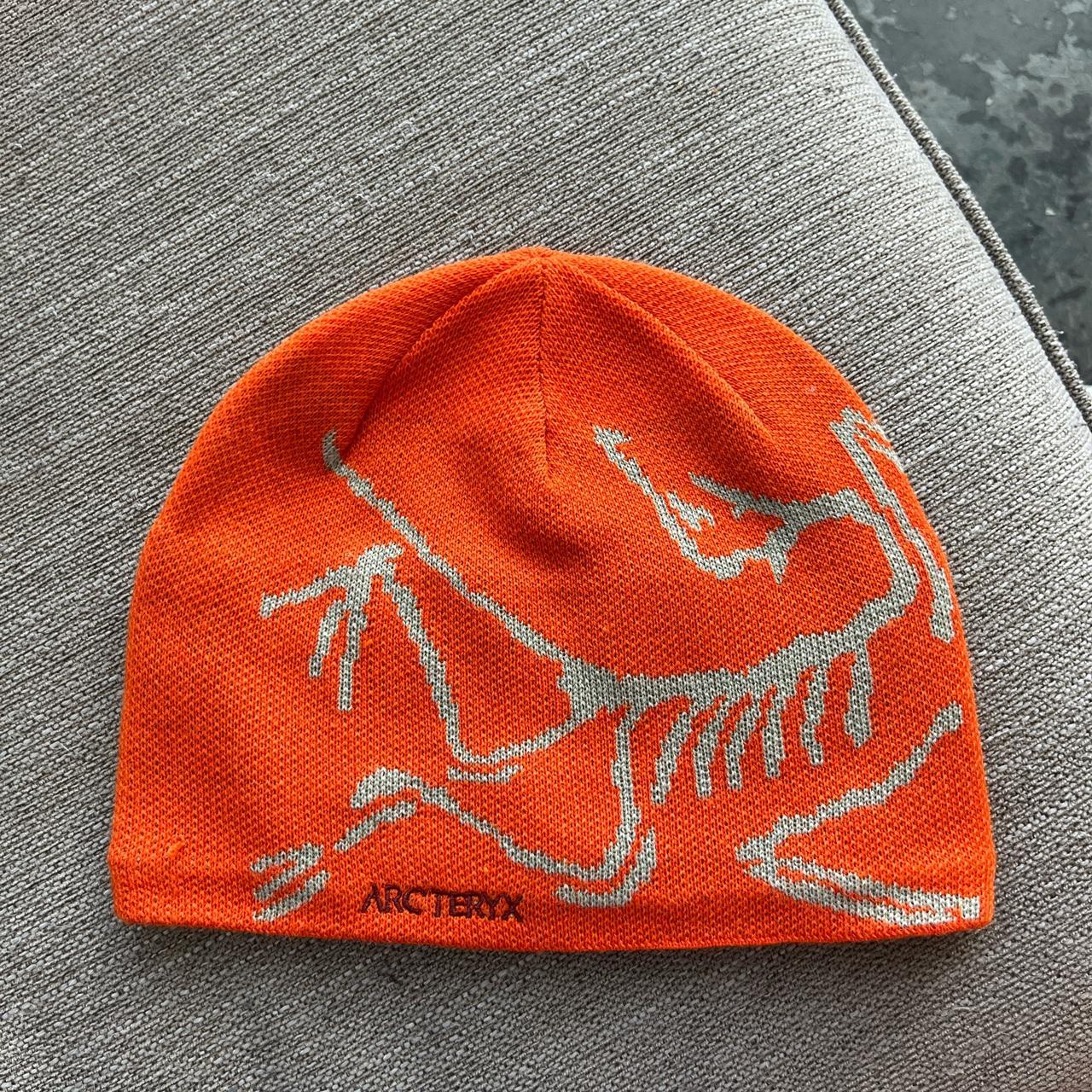 Orange and blue arcteryx beanie! Worn once - Depop Orange and blue arcteryx beanie! Worn once - Depop