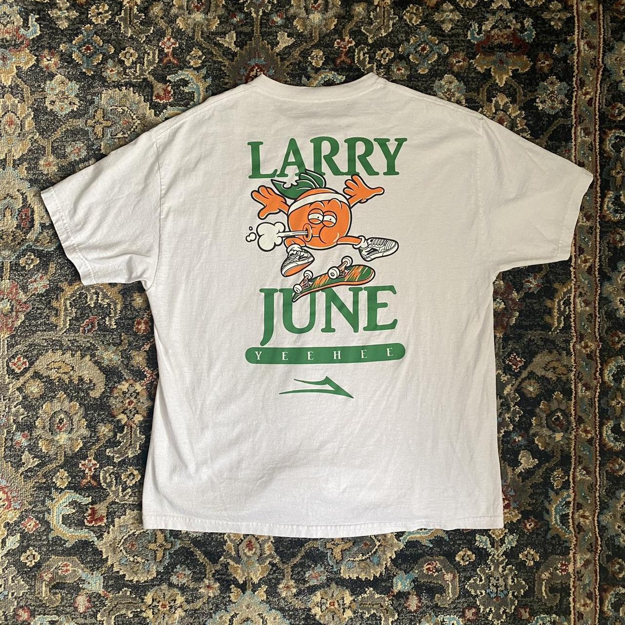 Lakai Men's White and Orange T-shirt | Depop