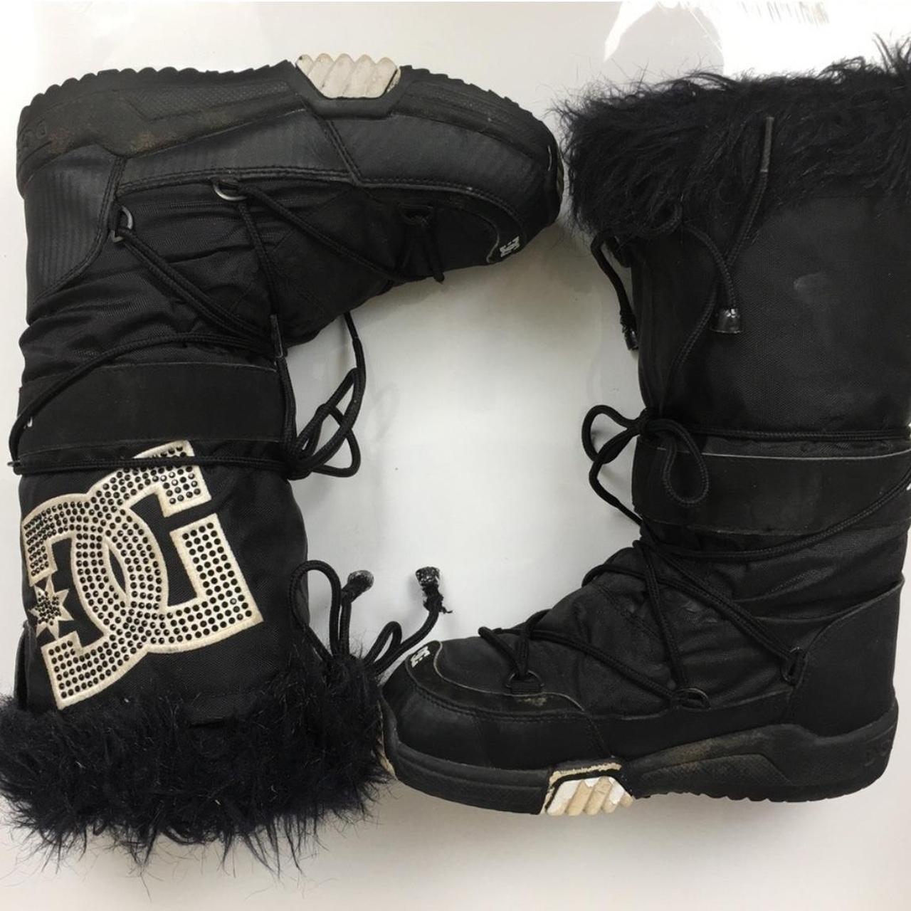 DC Chalet Snowboard Winter Boots Black Faux Fur Trim... - Depop