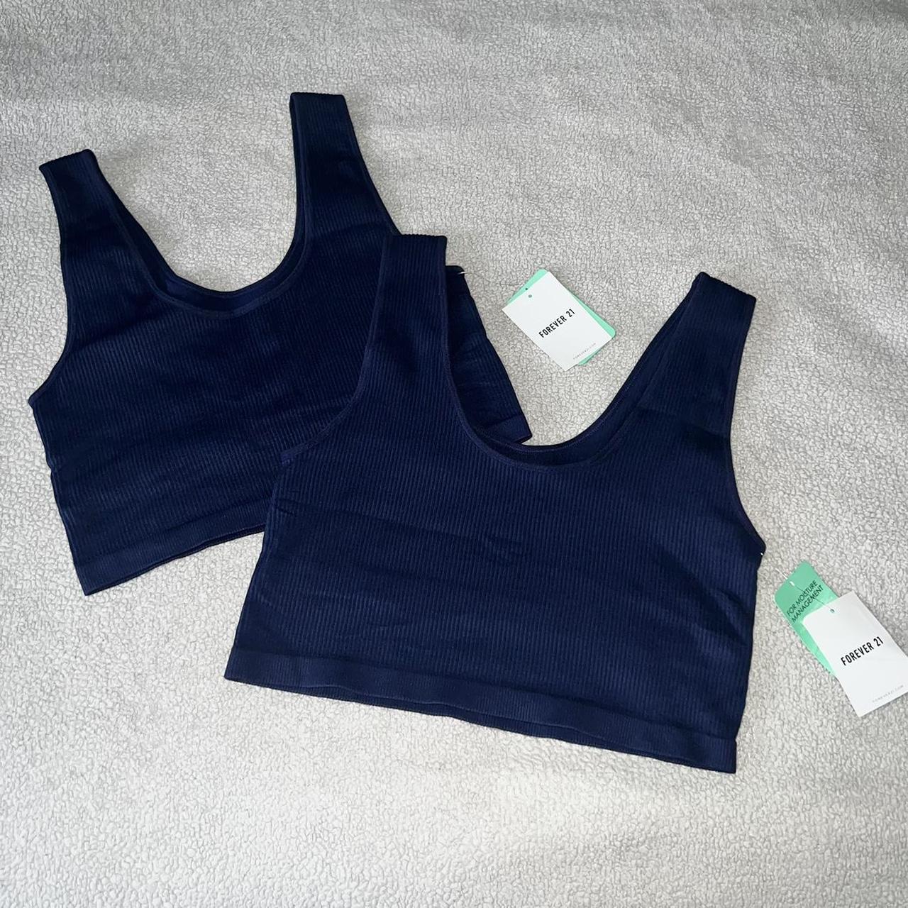 Forever 21 Women's Navy and Blue Bra | Depop