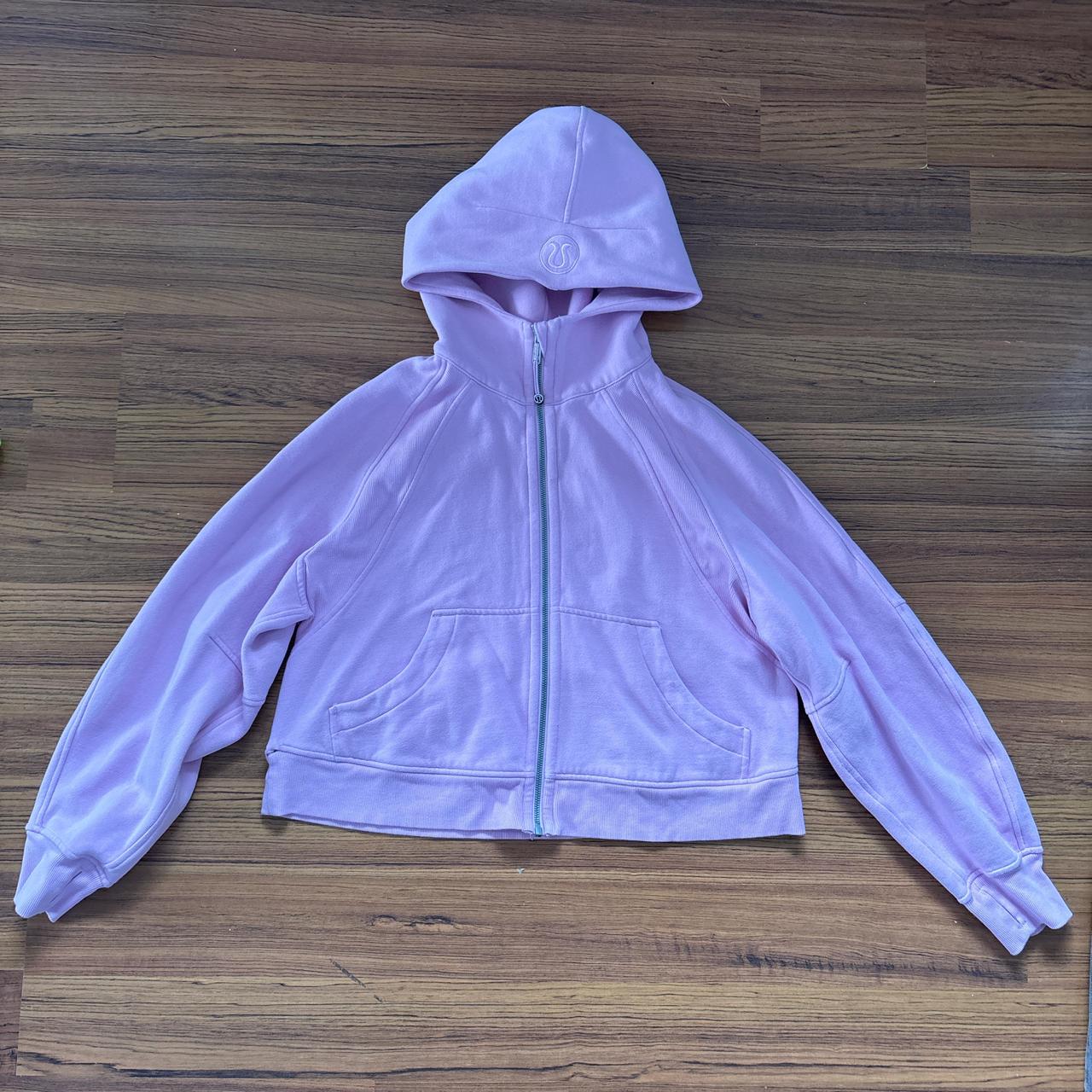 LULULEMON CROPPED SCUBA JACKET IN PINK size: M/L Idk... | Depop