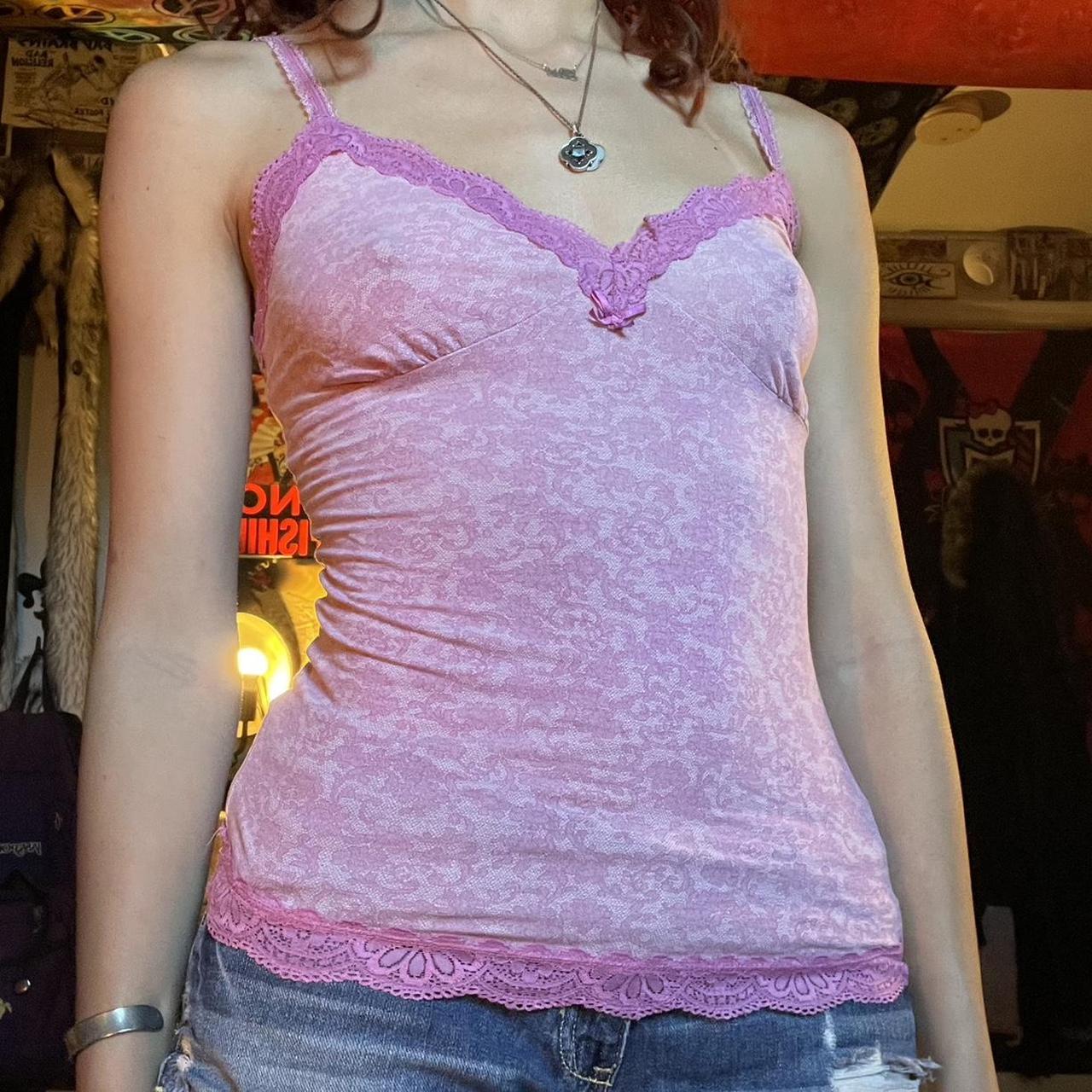 •vintage victoria’s secret cami •pink lace with... - Depop