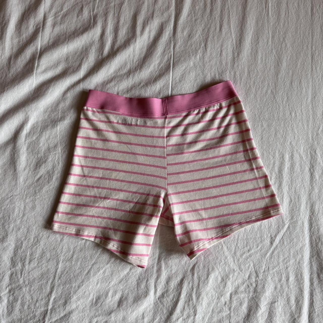 PINK STRIPPED AERIE BOXER LOUNGE SHORTS size xs no... - Depop