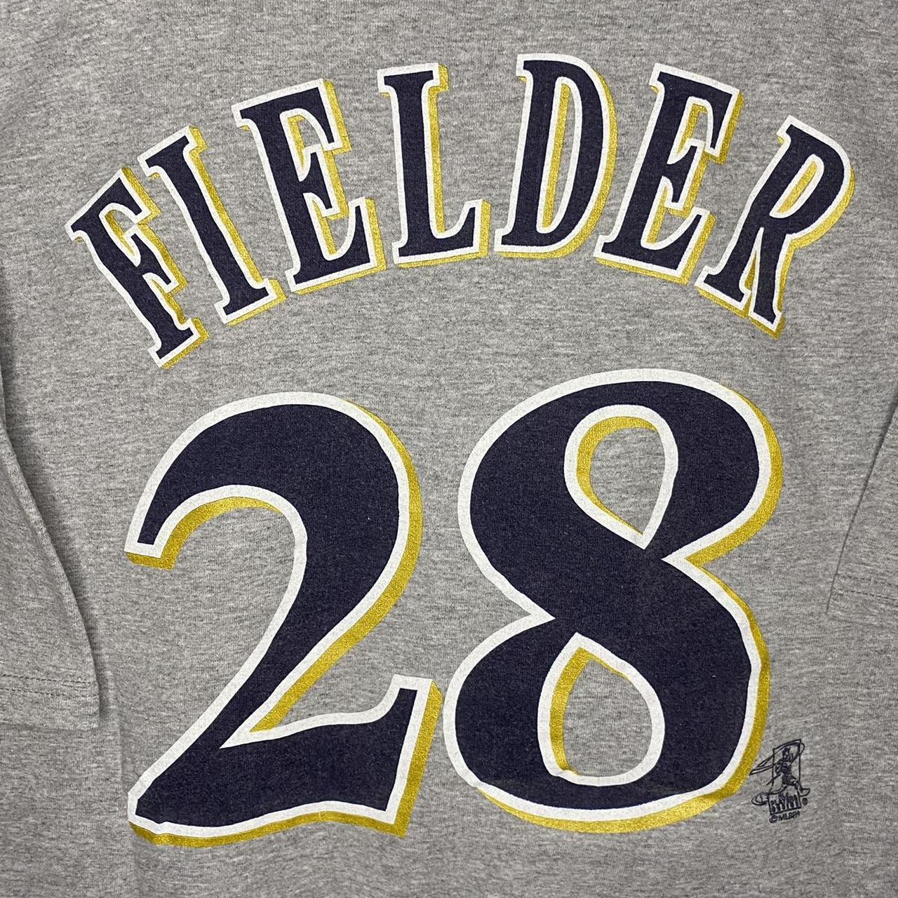 Prince Fielder T-Shirt Jersey Gray Milwaukee Brewers... - Depop