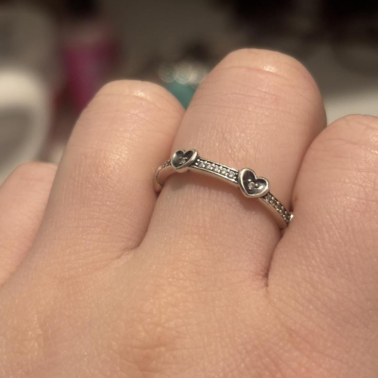 Pandora silver heart band ring Size 38 Only worn a... | Depop