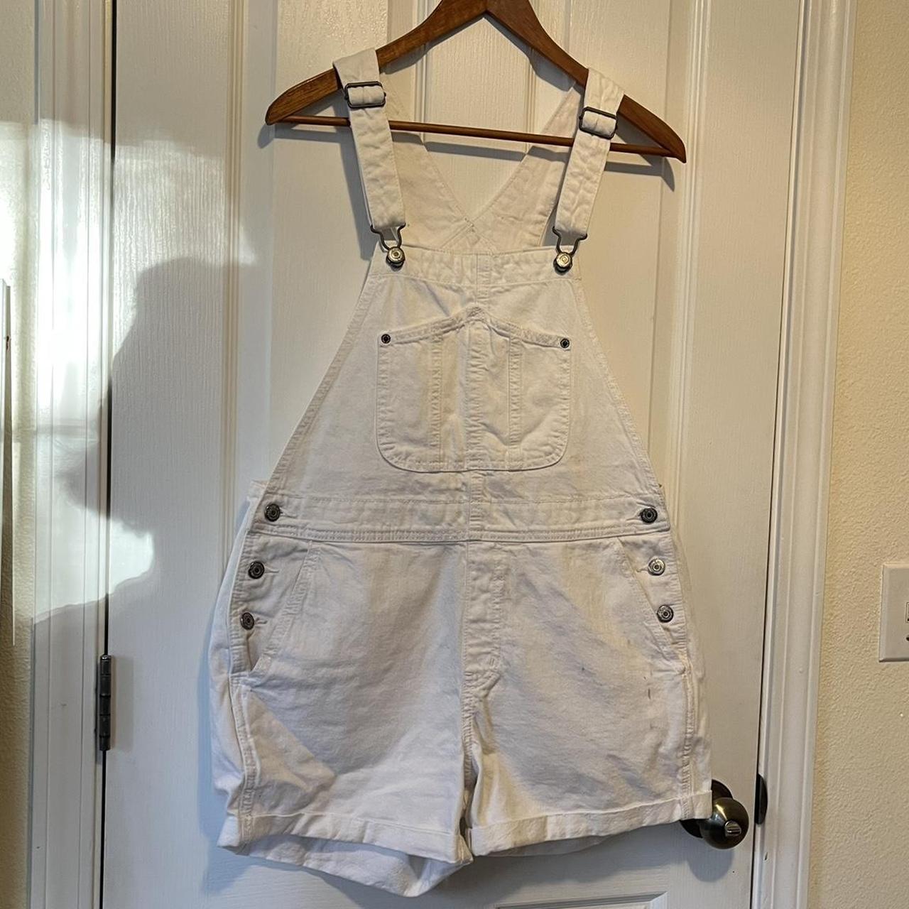 White Old Navy denim overalls Like new! Only worn a... - Depop
