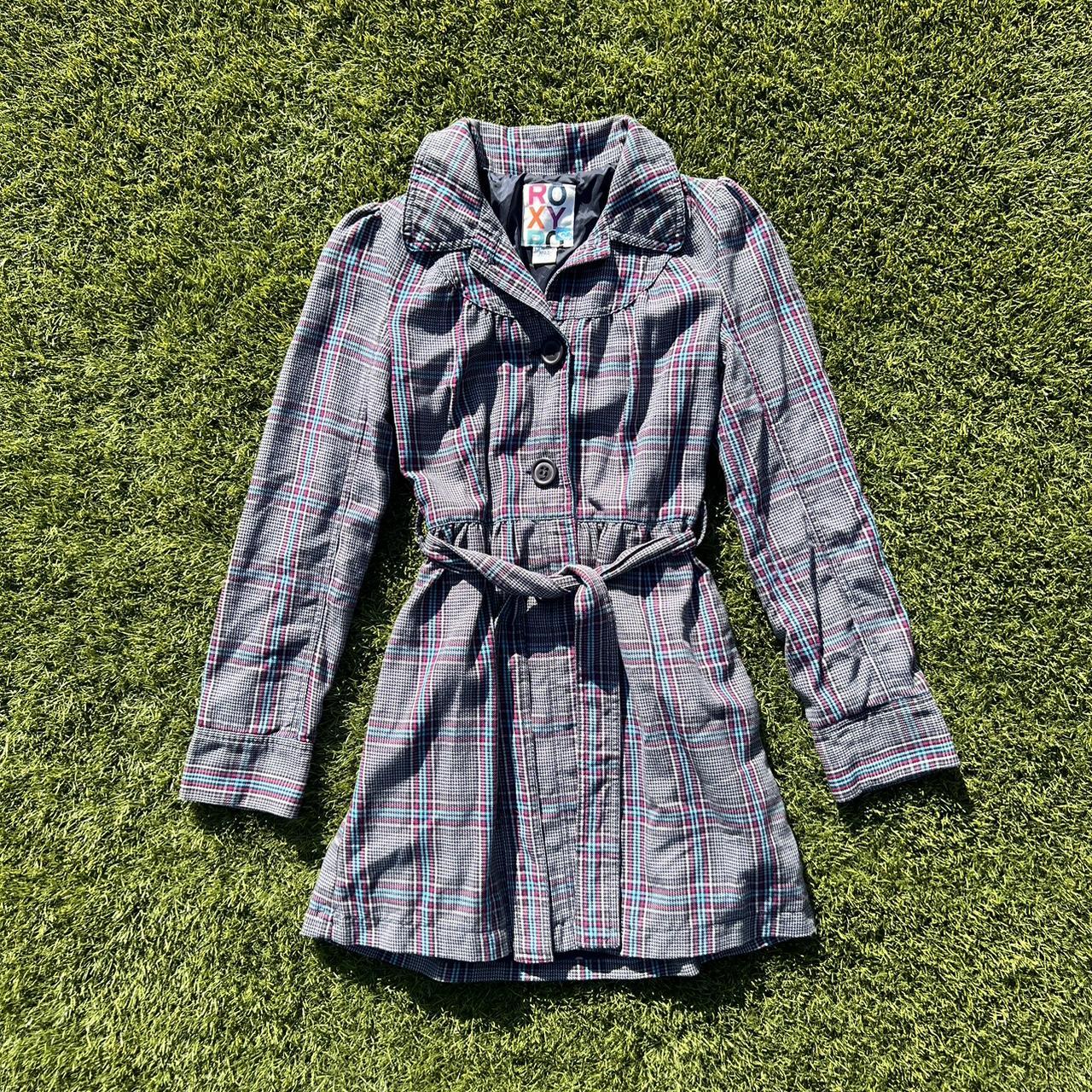 vintage roxy coat multicolor - Depop