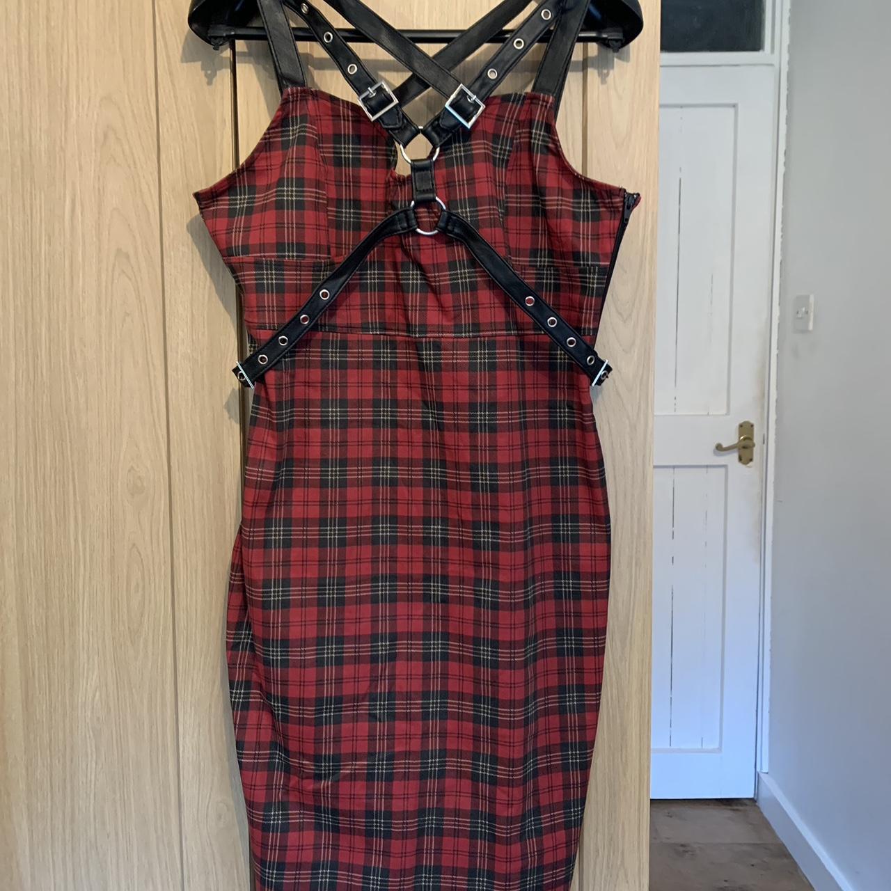 Killstar Riot City Dalle red tartan dress. Size XXL.... - Depop