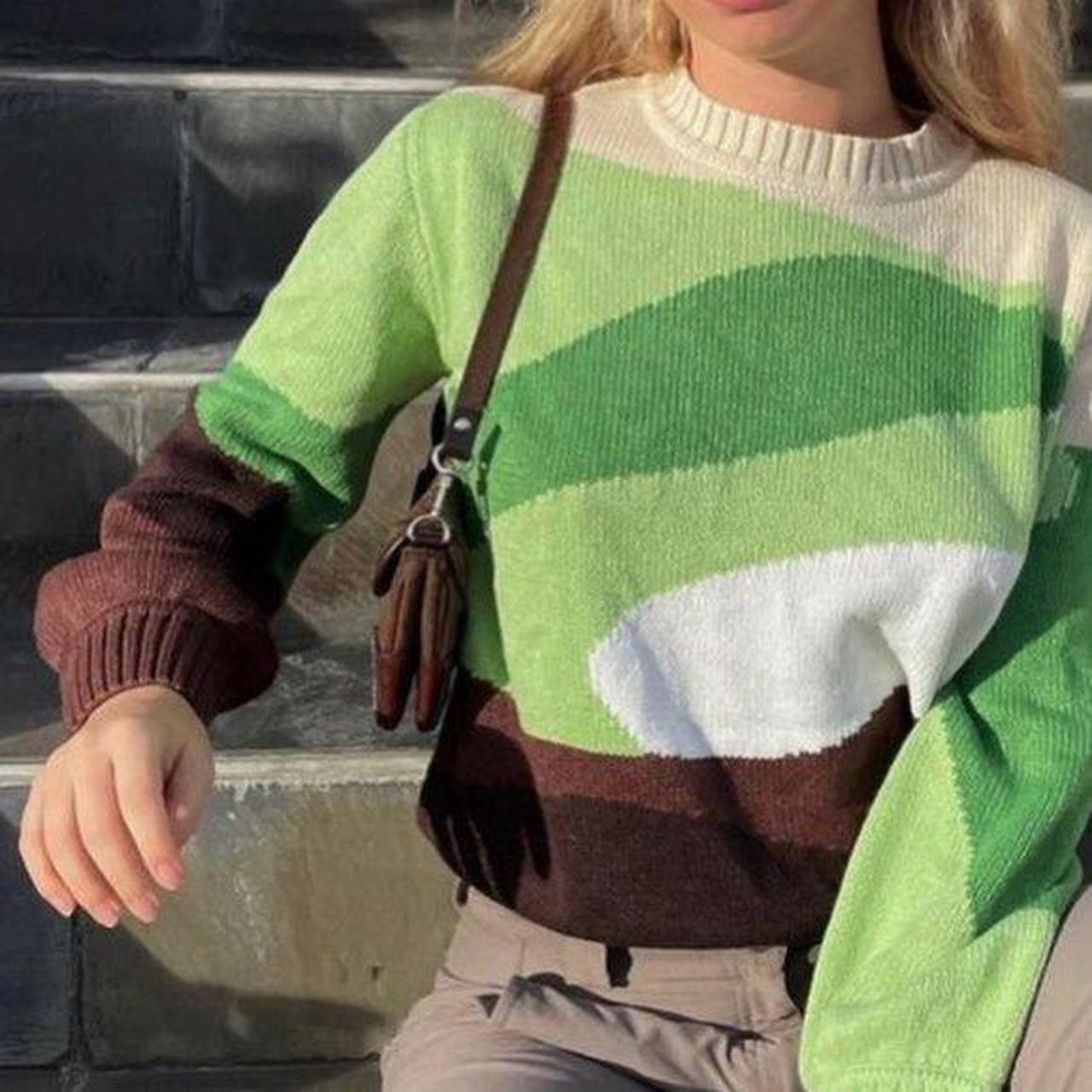 house of sunny landscape knit sweater size 8 worn... - Depop