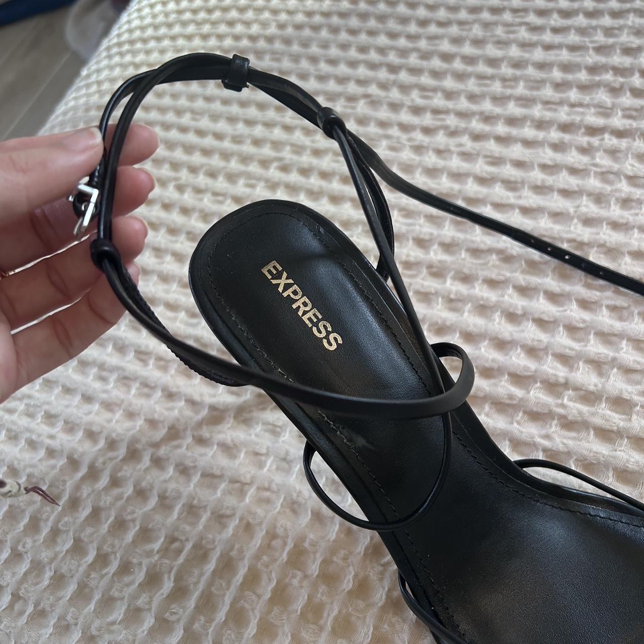 vintage y2k express heels. these black strappy... - Depop