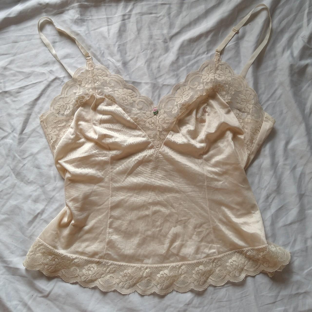 vintage Sears lace tank top coquette Super cute... - Depop