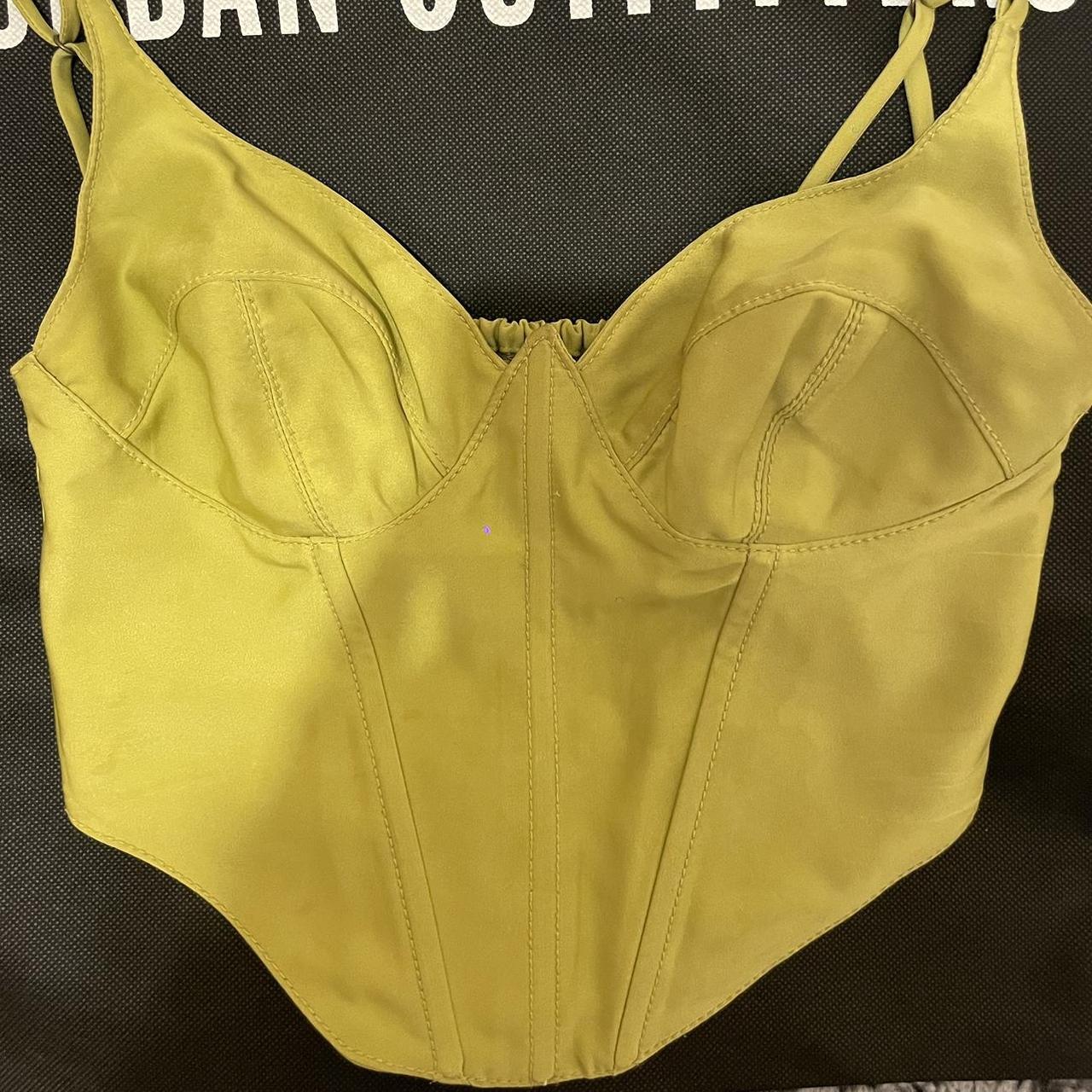 Urban Outfitters Lime Green Corset Top Size Xs Depop