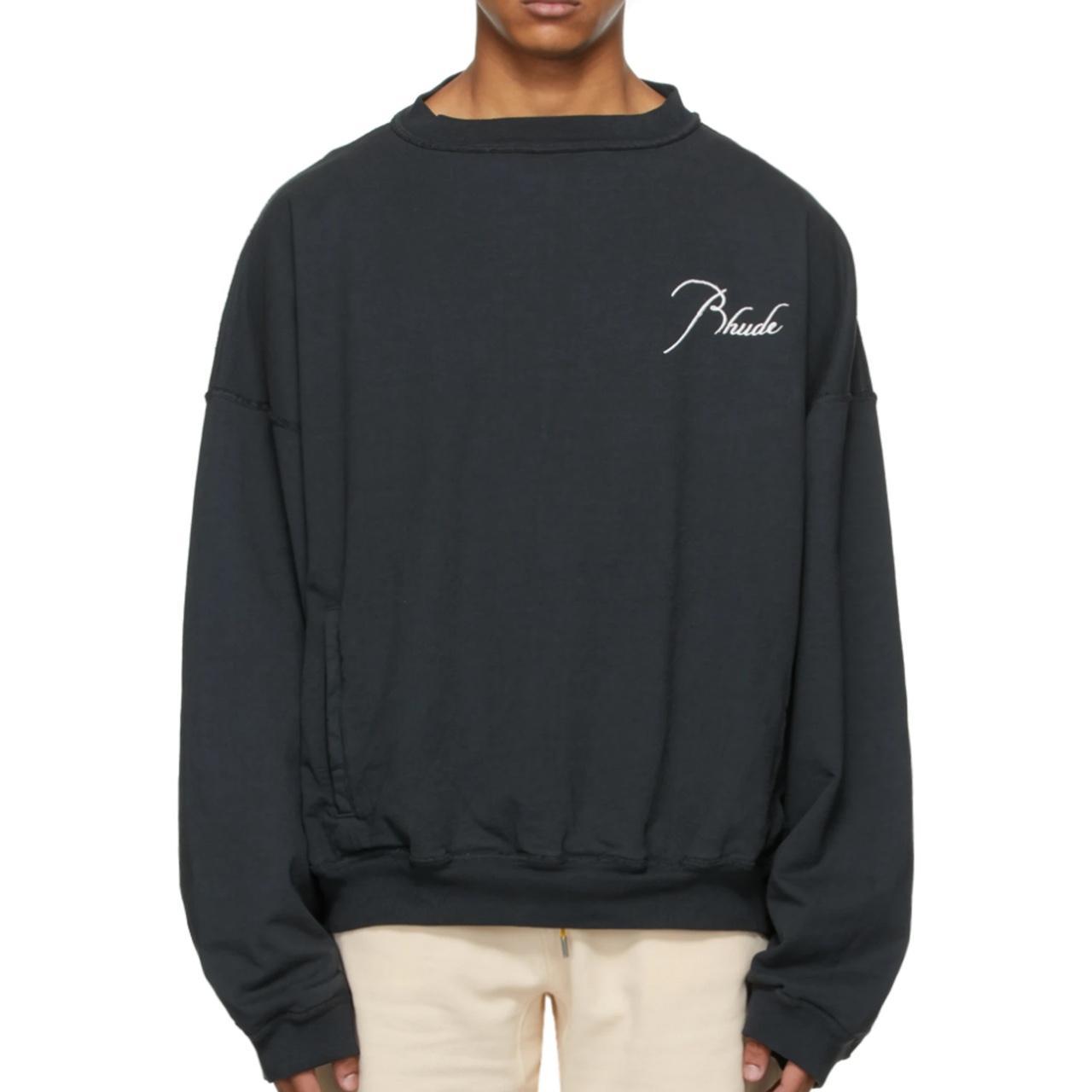 Rhude - Black Panel Crewneck Sweater. Only has been... - Depop