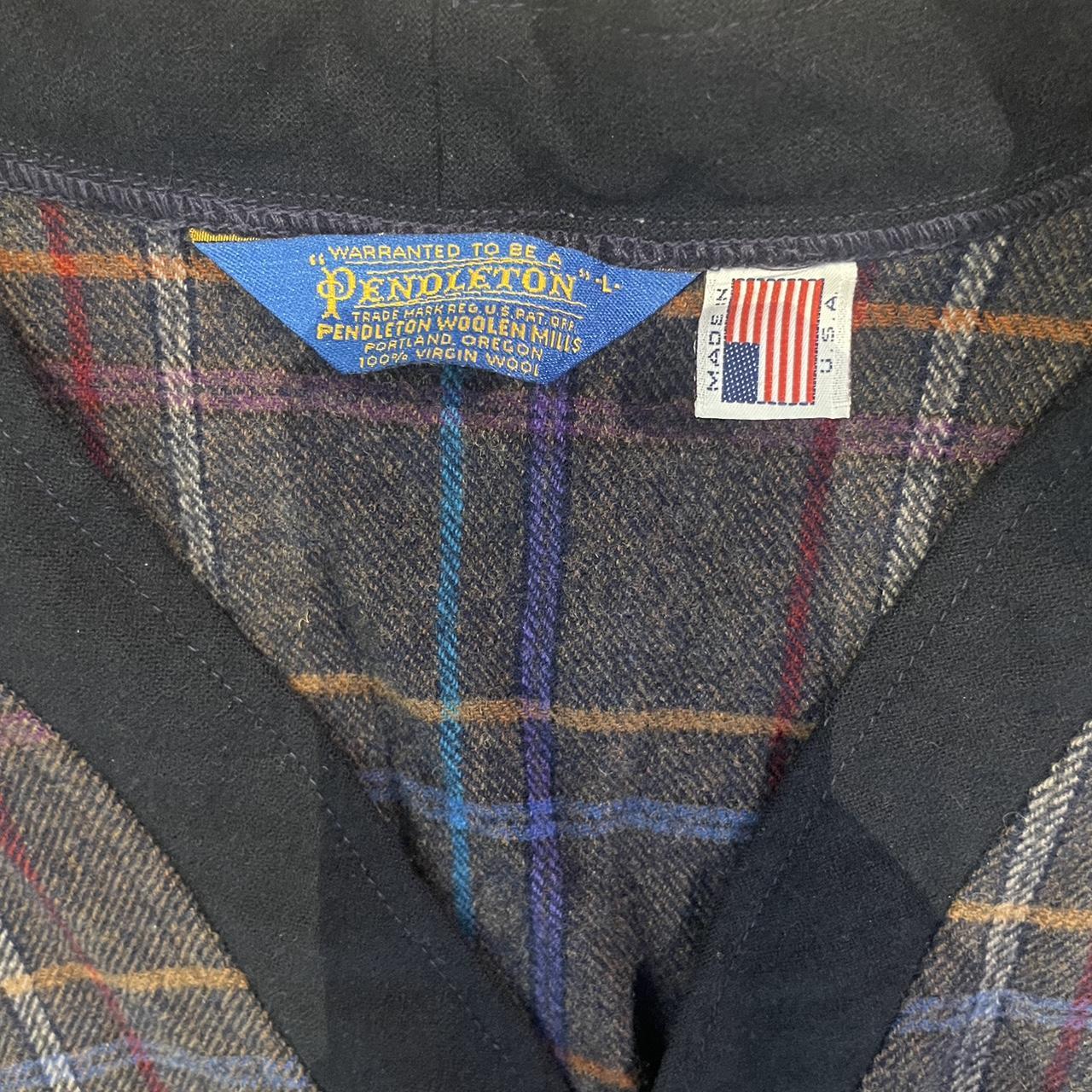 Navy vintage Pendleton 100% wool men’s cardigan,... - Depop