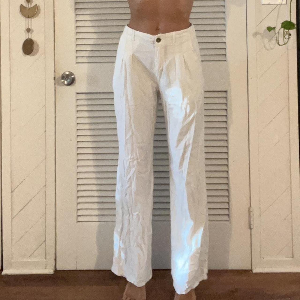 Love Tree Linen blend pants. Front and back pockets. - Depop