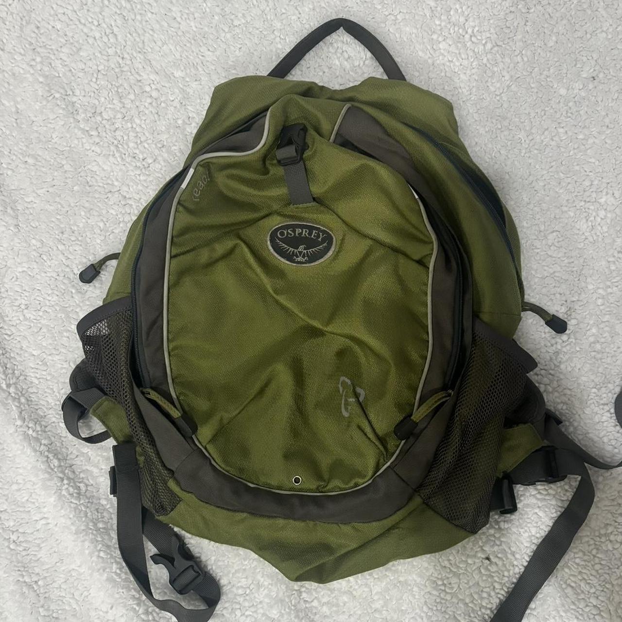 Khaki Osprey react backpack. Has lots of pockets and... - Depop
