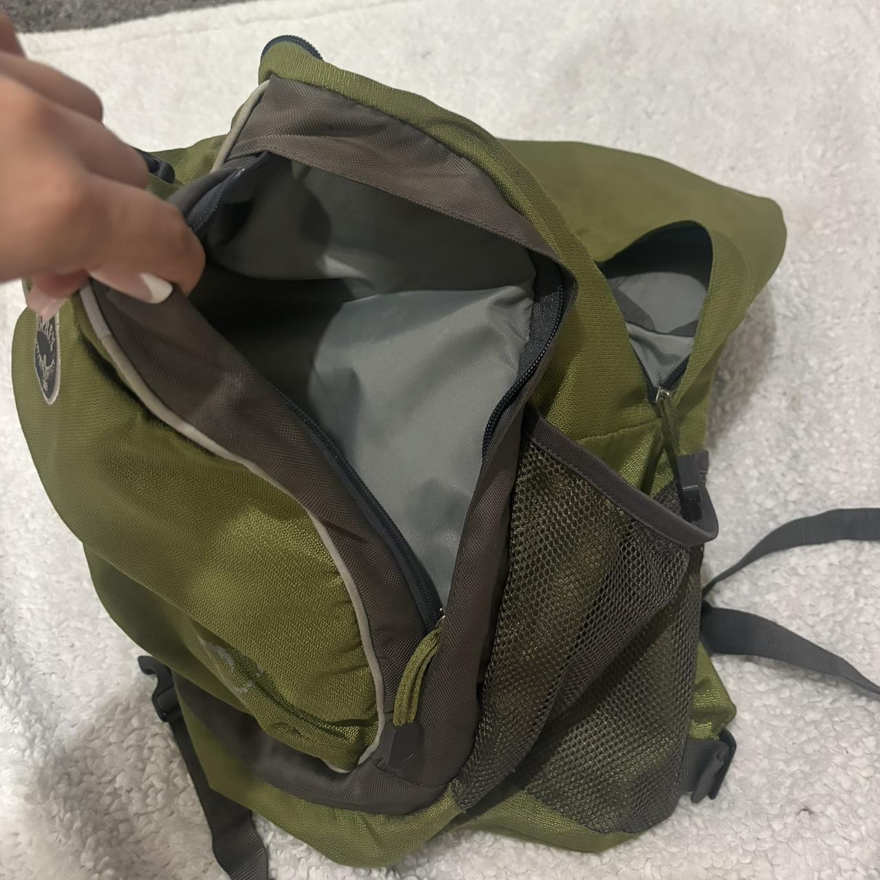Khaki Osprey react backpack. Has lots of pockets and... - Depop