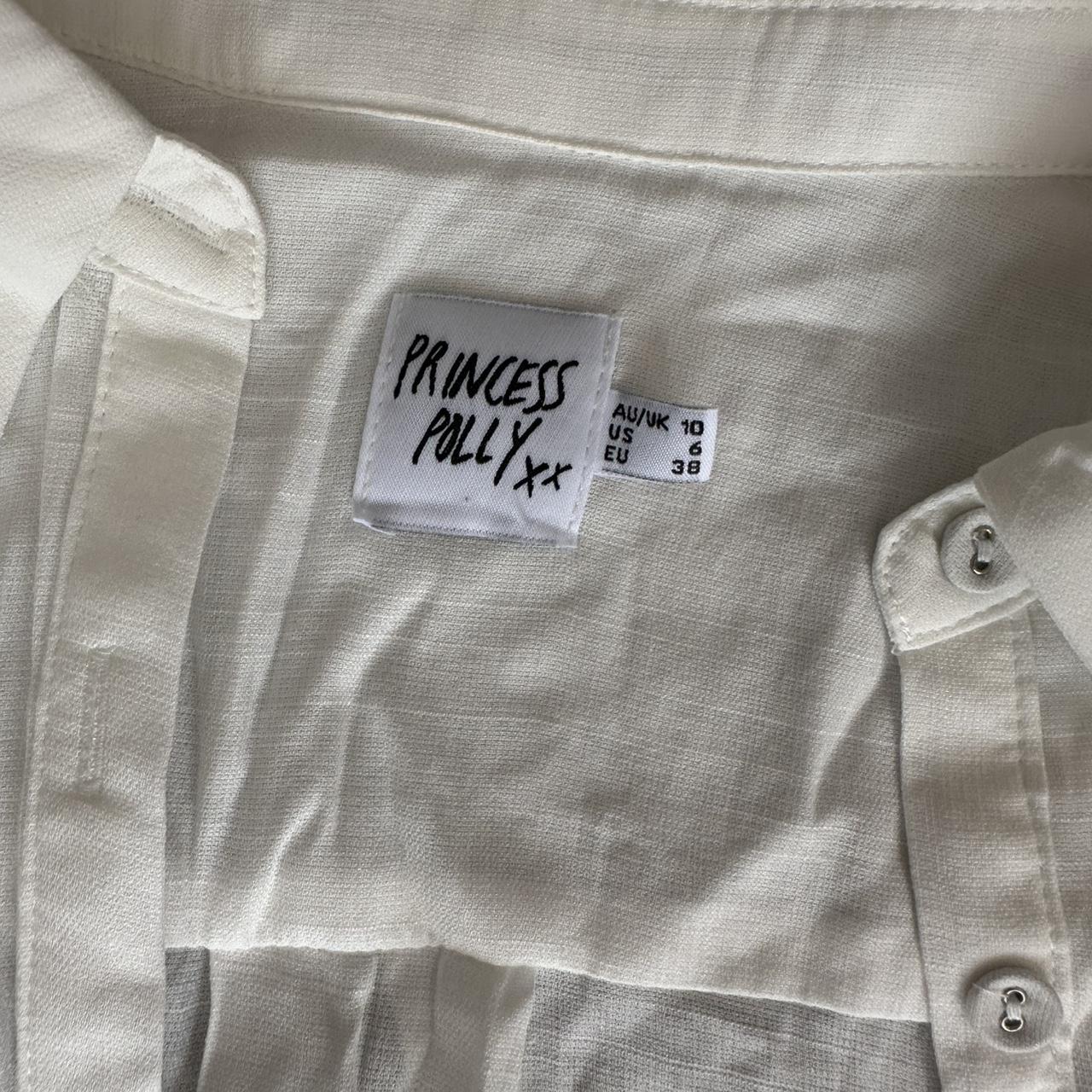 PRINCESS POLLY white long sleeve + short set Size:... - Depop