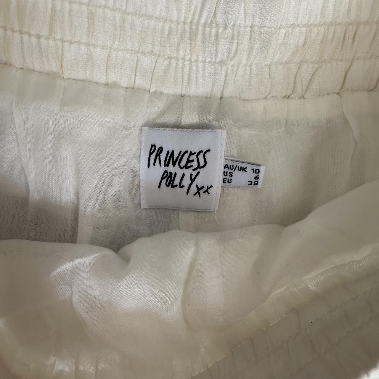 PRINCESS POLLY white long sleeve + short set Size:... - Depop