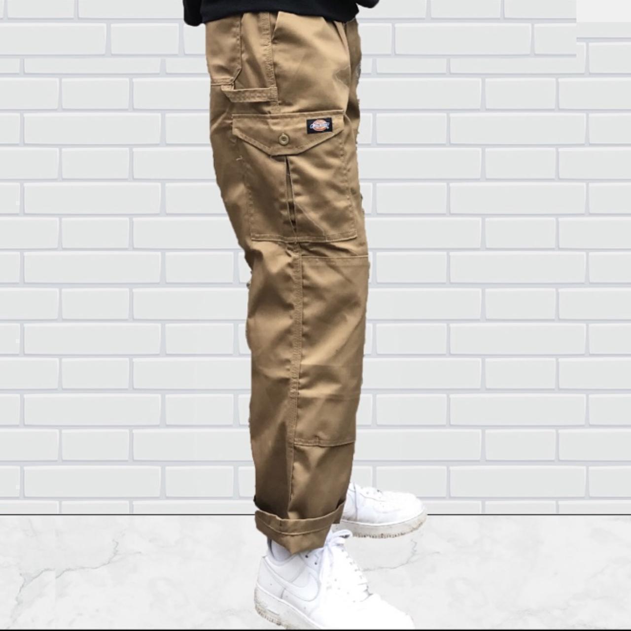 Dickies Men's Gold and Khaki Trousers | Depop