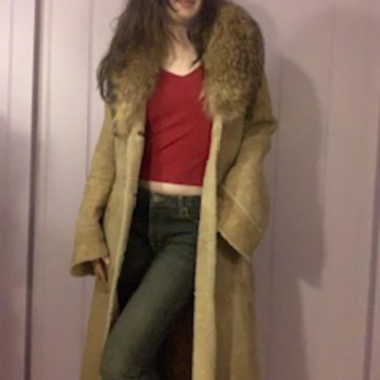 gorgeous afghan fur tan winter coat. Perfect coat to... - Depop