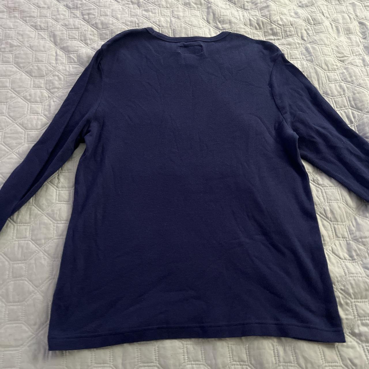 chaps navy blue thermal pajama shirt #chaps... - Depop