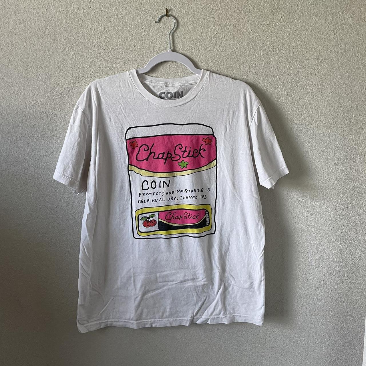 COIN band chapstick t shirt Size large, 21” across - Depop