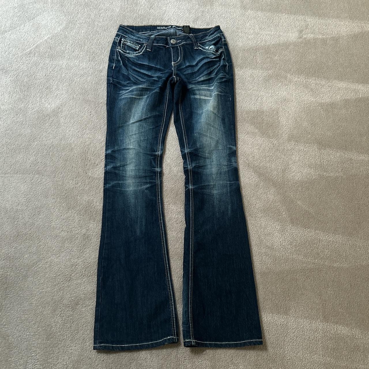 Y2K vintage embellished angel wings jeans, flared - Depop
