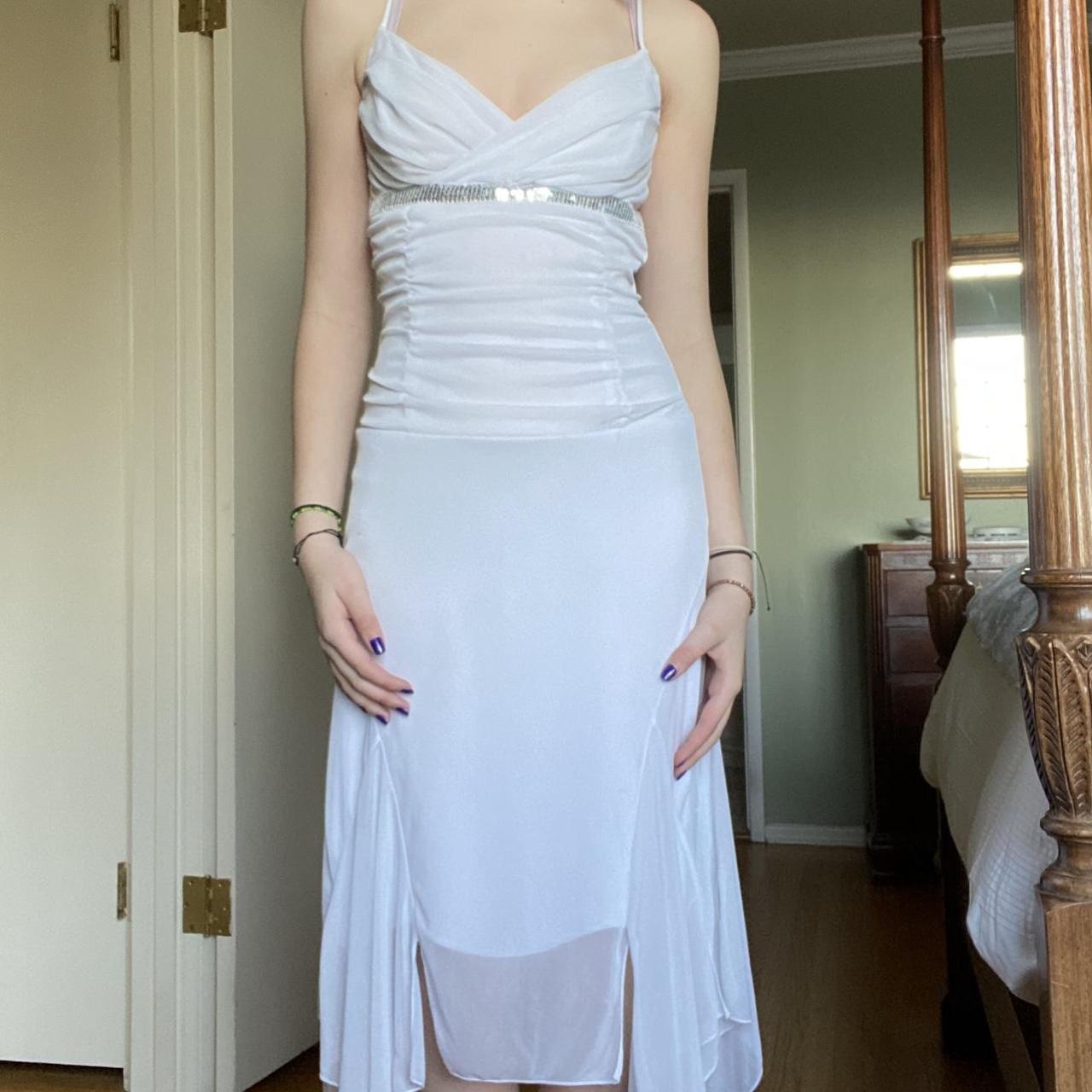 Ruby Rox White Fairy Homecoming Dress. V-Line Neck... - Depop