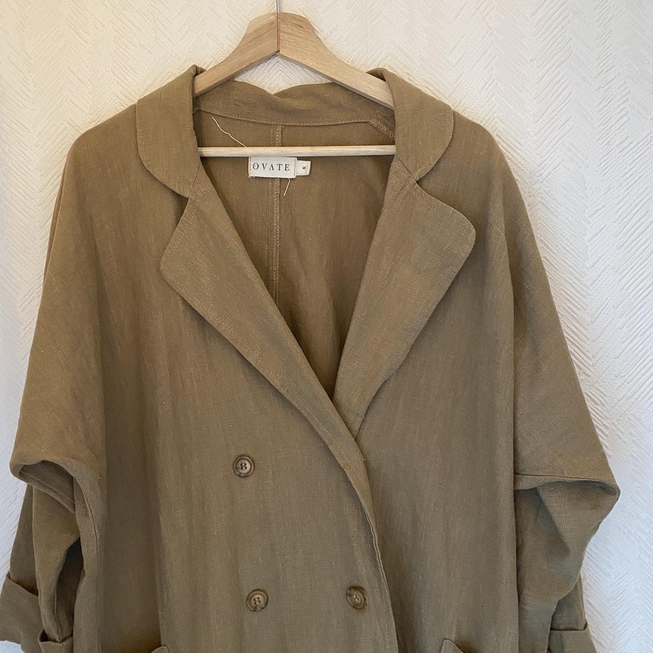 Gorgeous Ovate 100% linen trench overcoat — v... - Depop