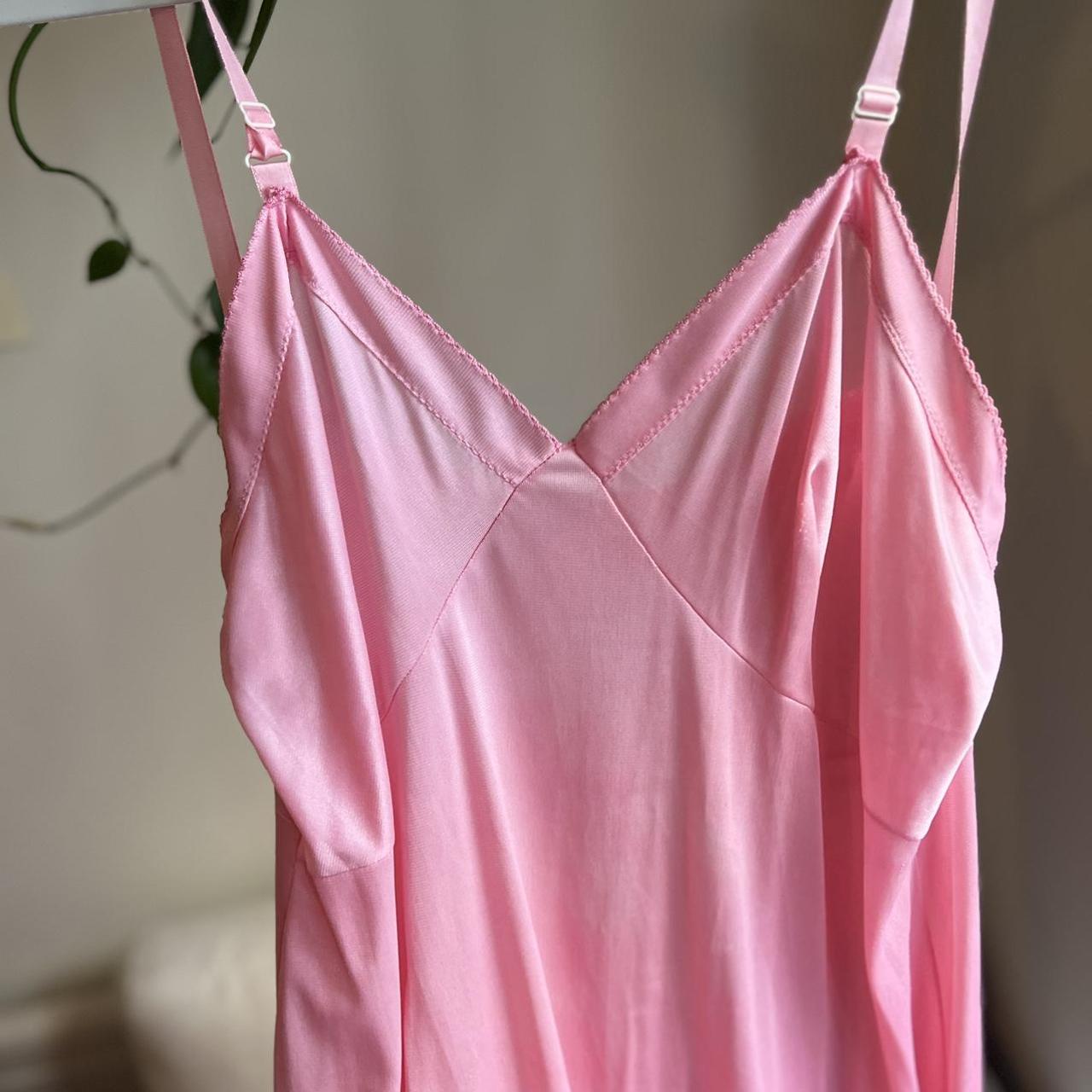 Vintage pink slip dress Fits L - Depop