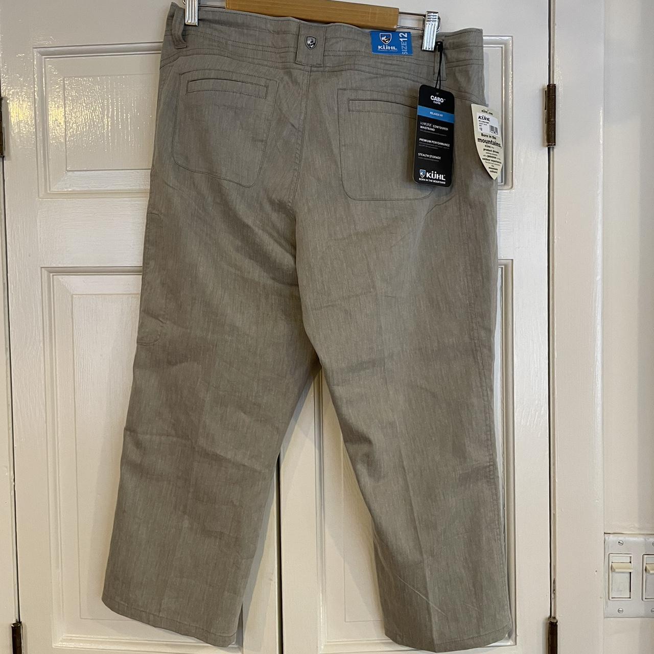 kuhl light greenish grey hiking pants with stretchy... | Depop