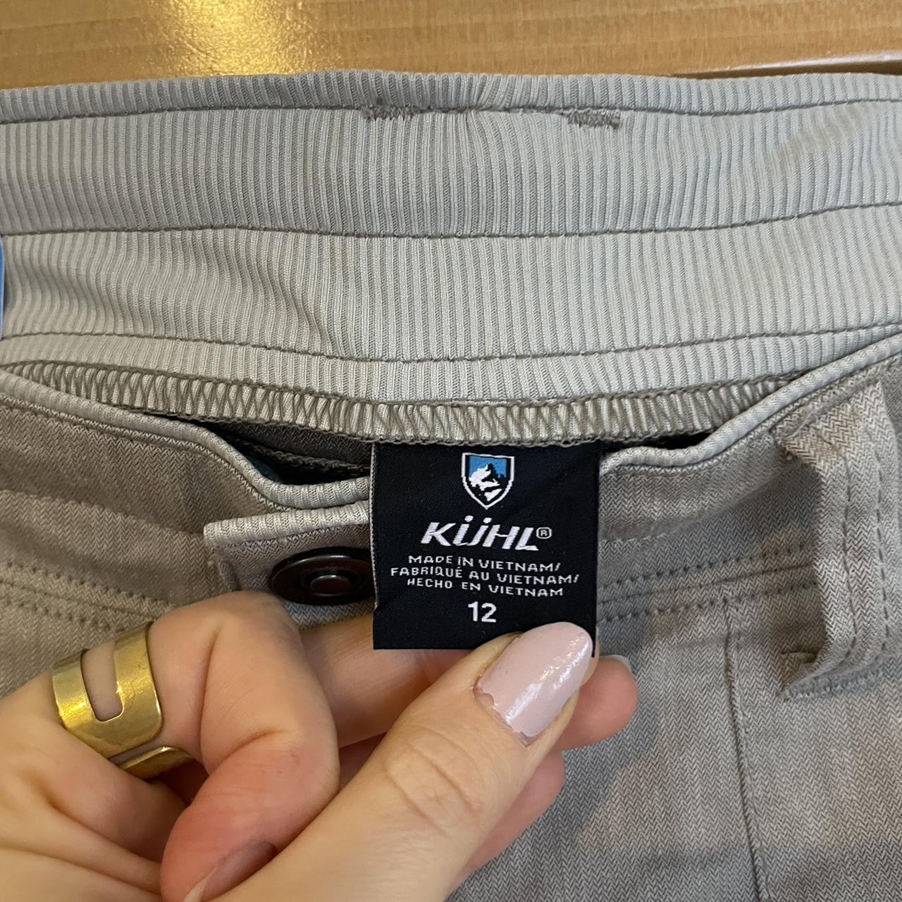 kuhl light greenish grey hiking pants with stretchy... | Depop