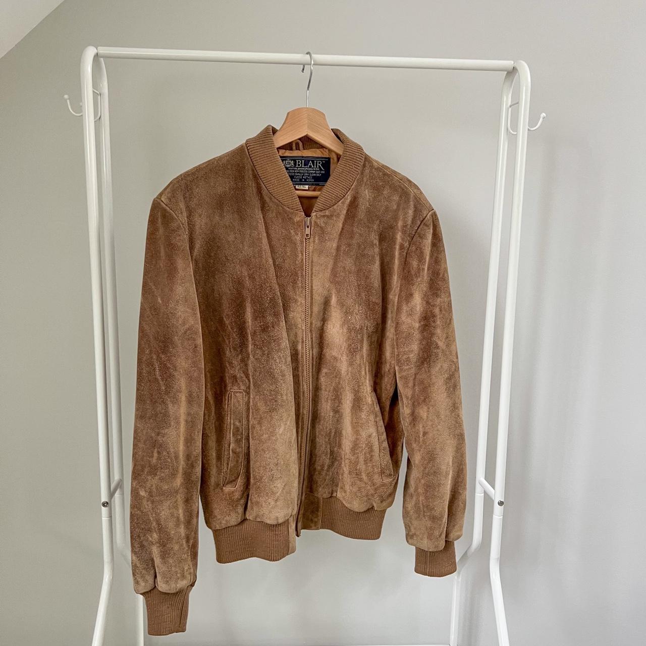 Beautiful Tan Bomber Jacket in 100% Leather... - Depop